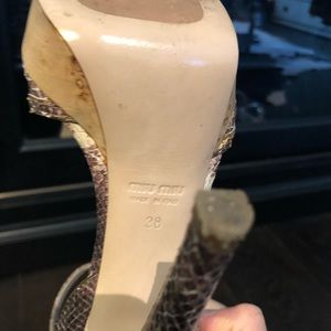 Miu Miu | Shoes | Miu Miu Snake Embossed Leather Platform Heel | Poshmark